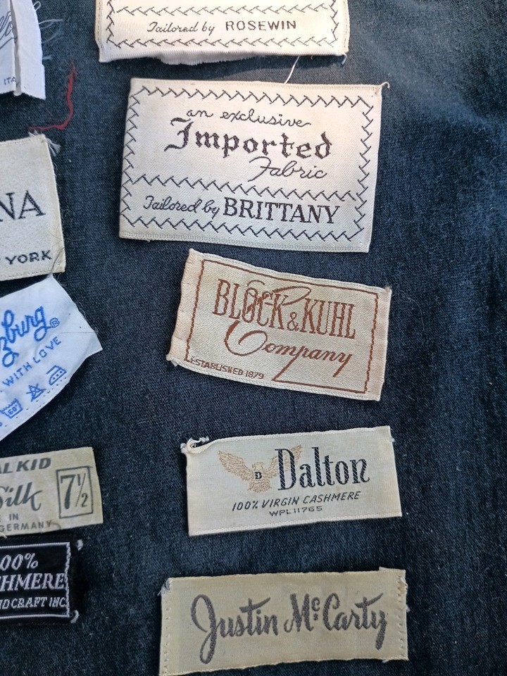 Vintage Clothing Labels 1940s-1960s Lot Of 21 | eBay