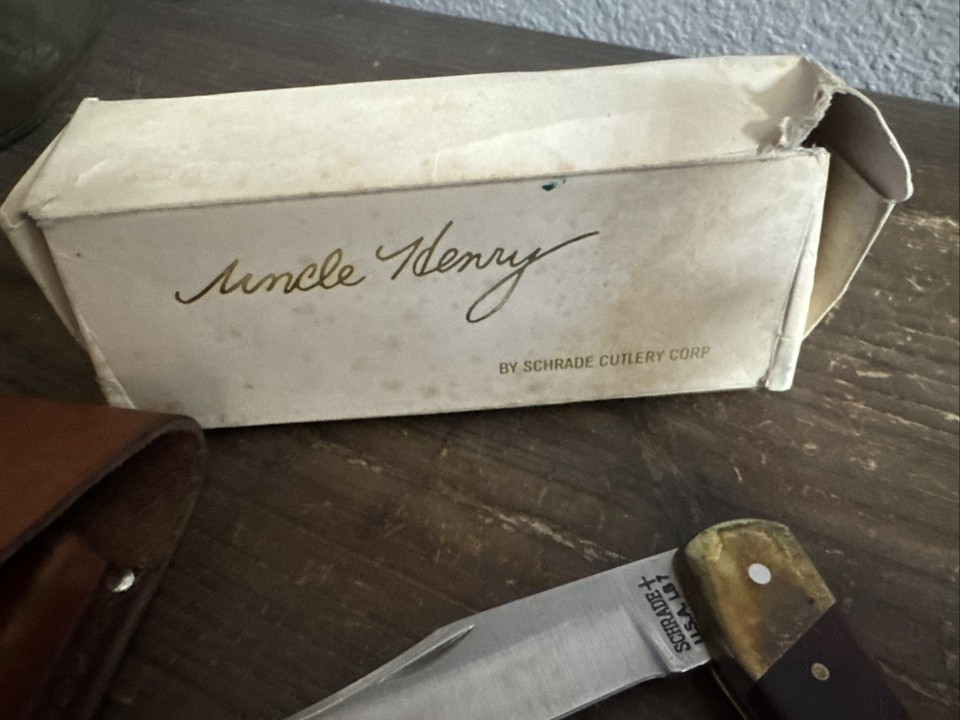 Schrade Cutlery Uncle Henry LB7 Bear Paw Lock Back 1 Blade Folder USA ...