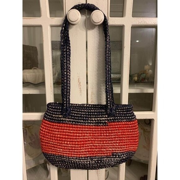 NWT Country Originals woven purse, floral, red and blue | eBay