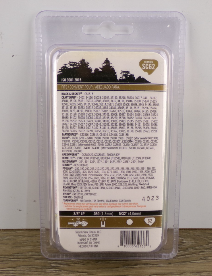 Trilink Titanium Saw Chain 18in 62 Drive Links SC62 New S3 | eBay