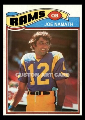Joe Namath Los Angeles Rams 1977 Custom Made Football Art Card | eBay