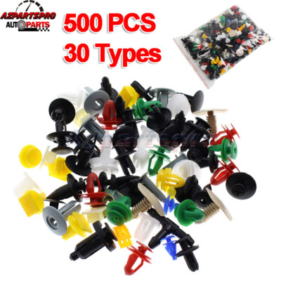 500Pcs Mixed Auto Car Door Plastic Fastener Clips Panel Bumper Fender ...