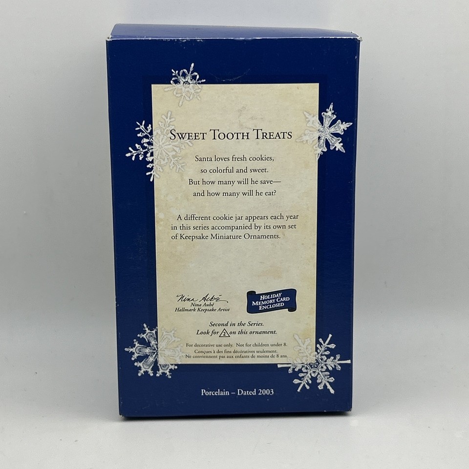 2003 Hallmark Keepsake SWEET TOOTH TREATS Santa Jar & Cookies Ornaments ...