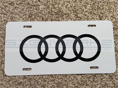 Audi Ring vanity plate metal new novelty White plate | eBay