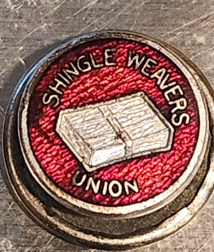 Vintage Enamel Shingle Weavers Union pin With Screw Back | eBay