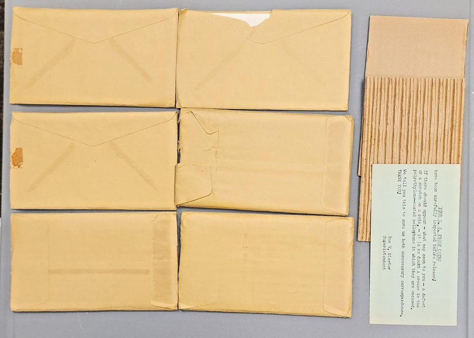 1957 Proof Set Envelope only with cardboards and COA. Issued by US Mint ...