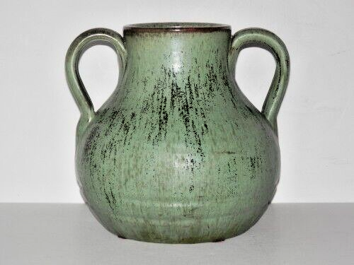 HEAVY J.B. COLE POTTERY 7 3/4" TALL x 8 1/4" WIDE RUTILE GLAZED VASE ...