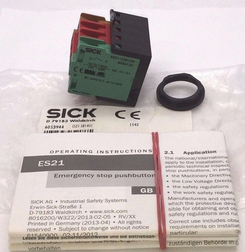 SICK ES21-SB14G1 6053944 Emergency Stop Pushbutton Safety Command ...