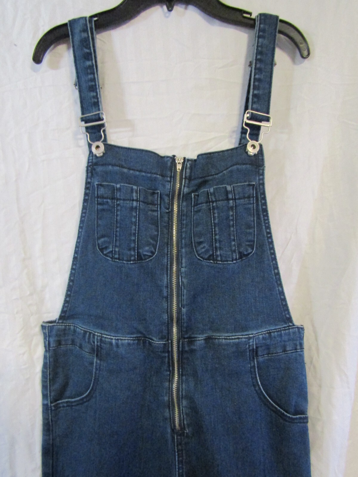 Glamorous Women's Denim overalls Zip Front Flare Bel… - Gem