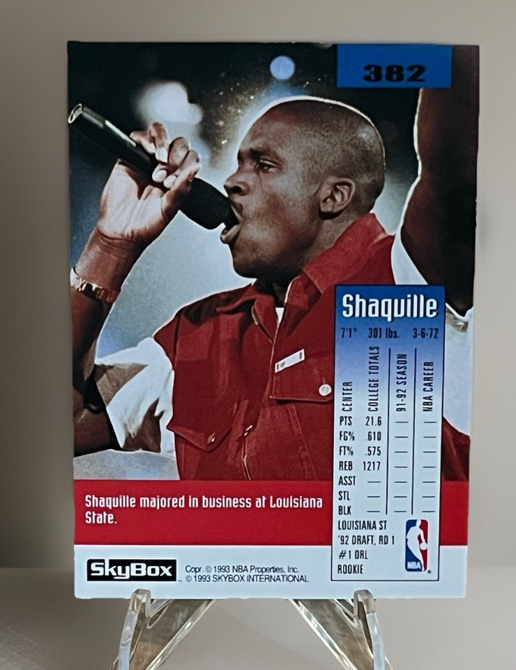 Shaquille O’Neal rookie card lot 177, 382, shaq nicknames, 93 nba hoops ...