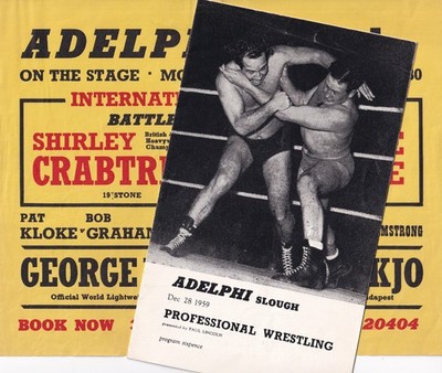 WRESTLING Programme + Poster Slough 28th Dec 1959 Shirley Crabtree (Big ...