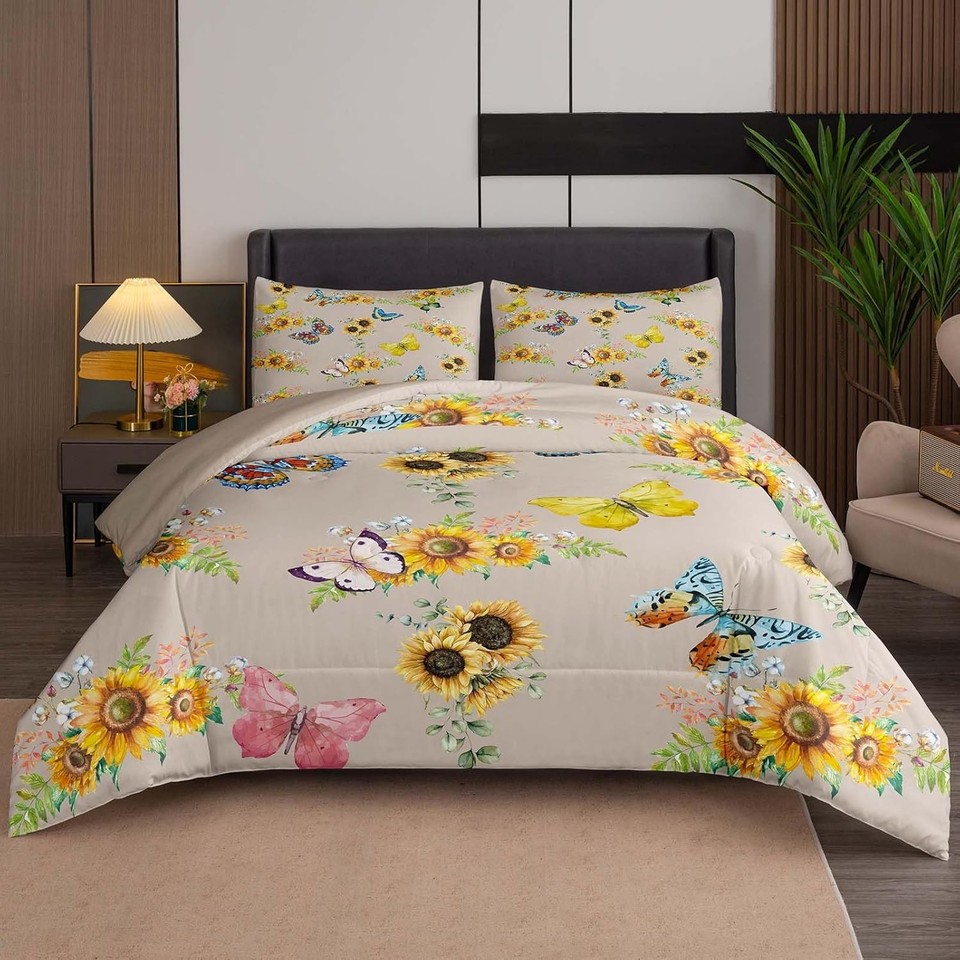 Sunflower Comforter Sets Full Size,Sunflower Bedding Sets for Teens ...