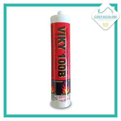 Mastic à prise rapide VIKY 100B HAUTE TEMPÉRATURE NOIR 1600°C Inodore ...