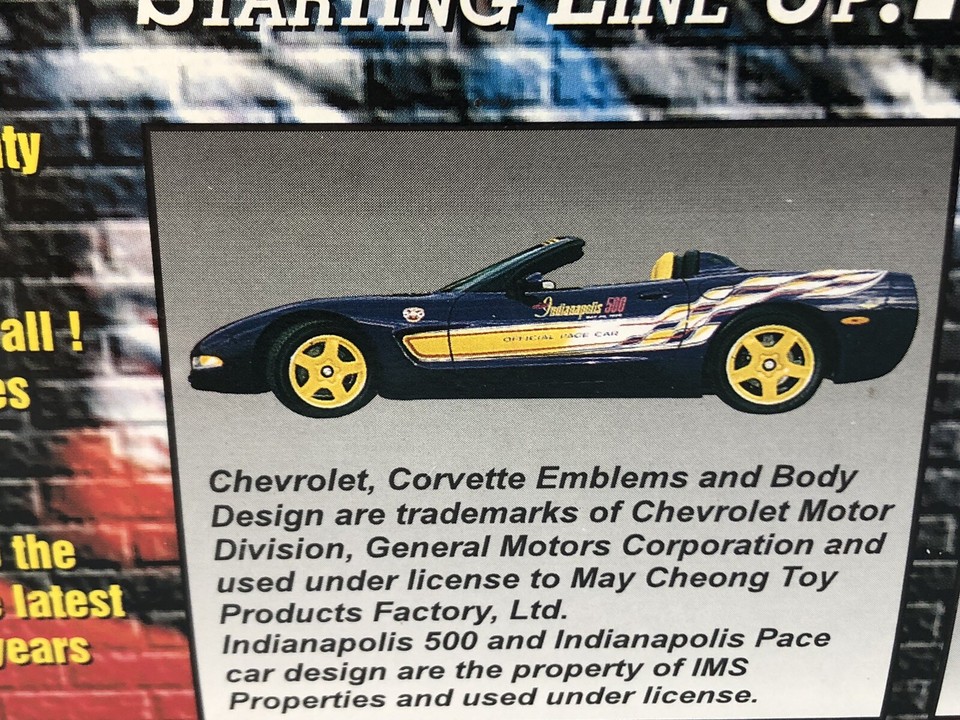 1/18 MAISTO 1998 Chevrolet Corvette INDY 500 Pace Car Purple And Yellow ...
