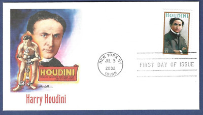 HARRY HOUDINI ESCAPE ARTIST AND MAGICIAN 2002 FLEETWOOD CACHET FDC VF ...