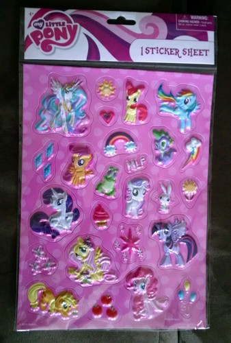 My Little Pony Puffy Plastic Sticker Sheet Scrapbook Papercraft Cards ...