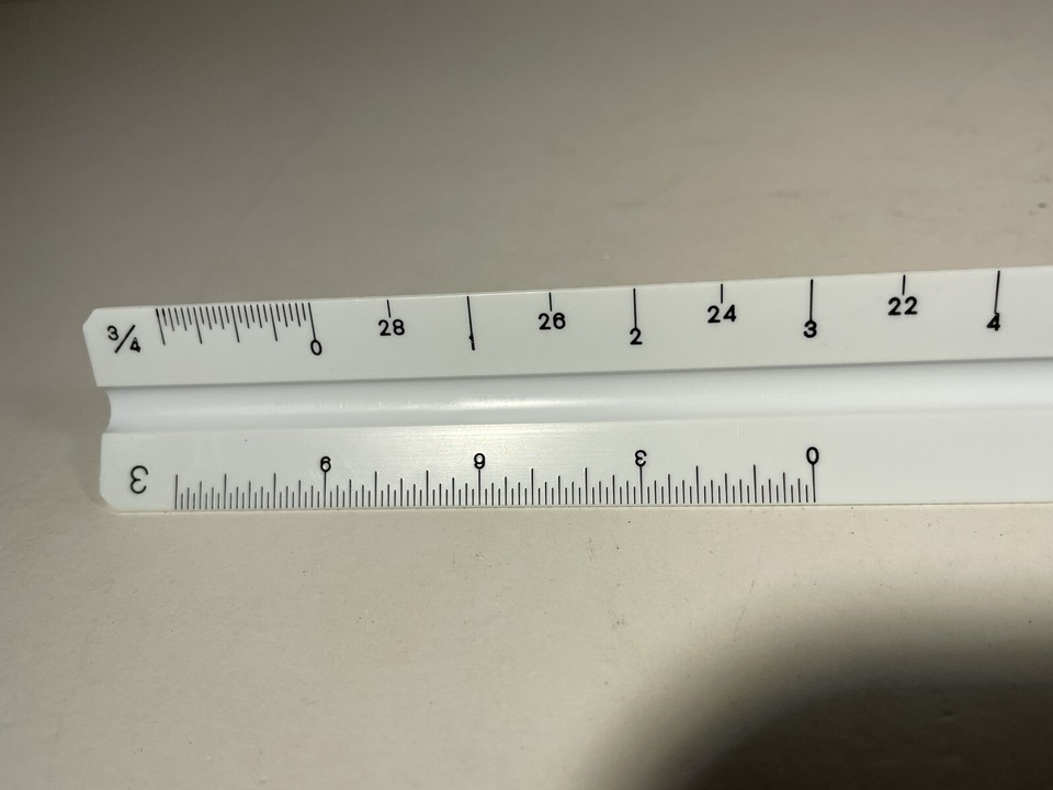 Staedtler-Mars 987 19-31 Architect Scale Triangle Drafting Ruler White ...