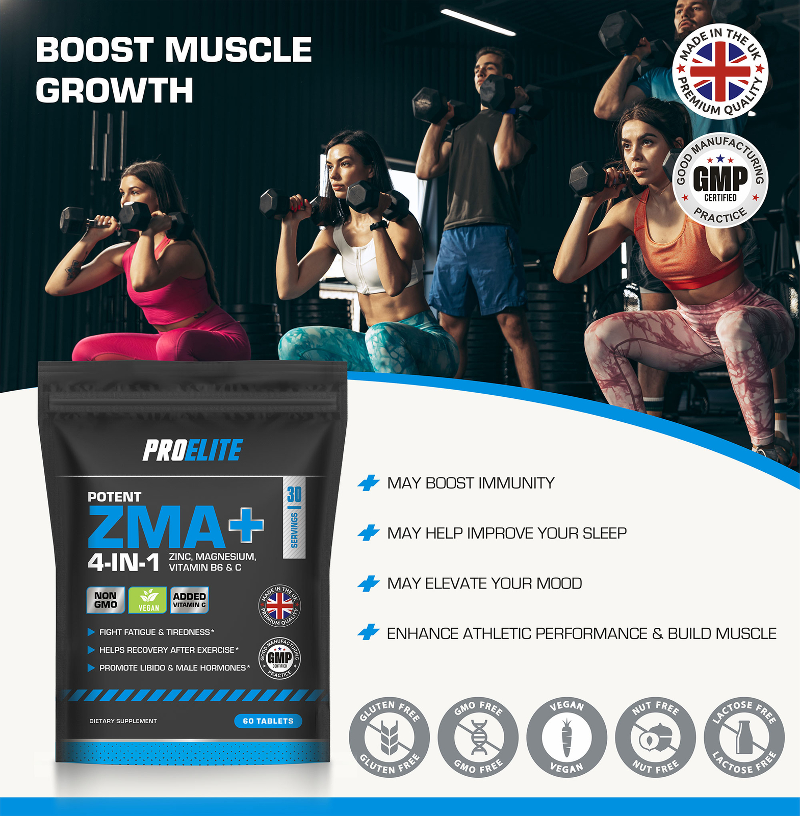Zinc Magnesium B6 ZMA 60 | 120 Tablets Muscle Energy Testosterone Sleep ...