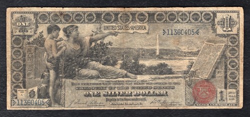 FR. 224 1896 $1 ONE DOLLAR “EDUCATIONAL” SILVER CERTIFICATE NOTE VERY ...