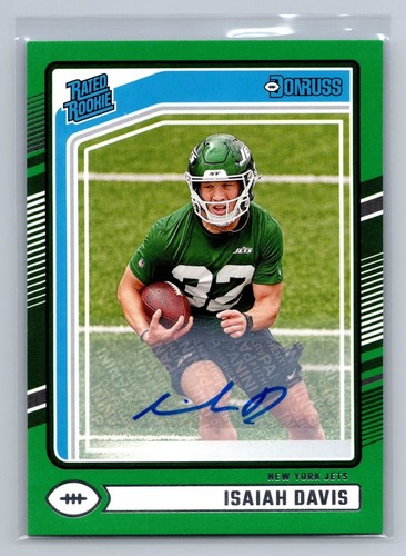 2024 Panini Donruss - Rated Rookie Isaiah Davis #386 Green Autographs ...