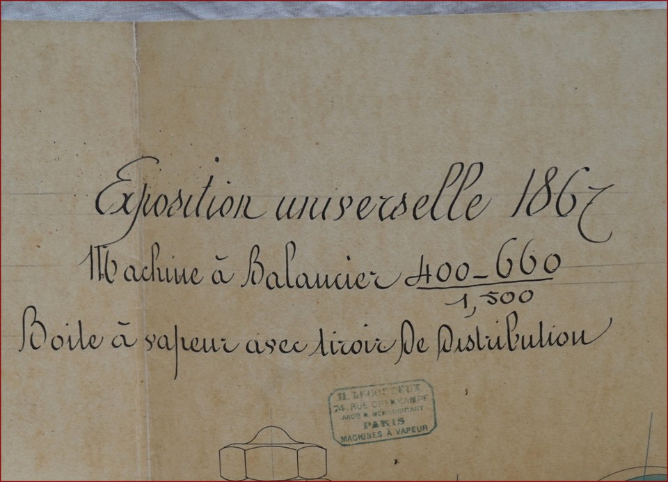 1867 Paris Universal Exhibition Steam Engine Beam Valvetrain Section ...