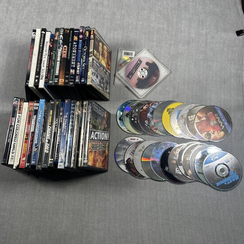 Lot of 50+ Used DVDs Blu Ray- Action What is Pictured Is The Actual Lot ...