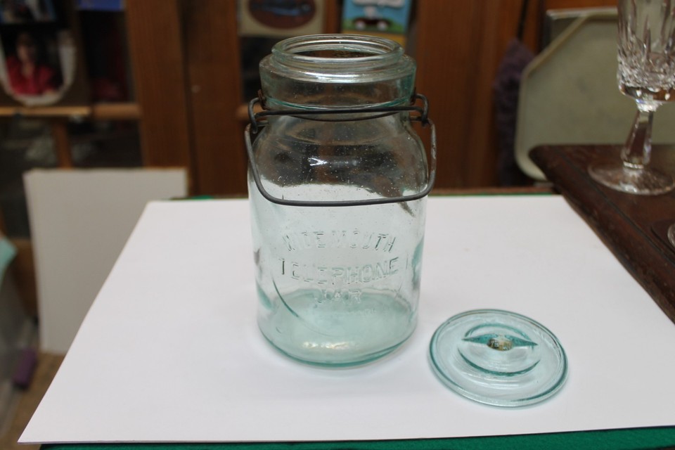 (3) ANTIQUE AQUA FRUIT CANNING JARS (2) PINTS, ONE QUART WIDEMOUTH ...