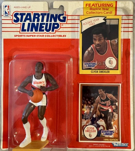 Starting Lineup ‘90 Clyde Drexler Portland Trailblazers Rare w/ Rookie ...