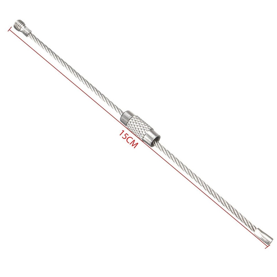 Heavy Duty Keyring Screw Locking Wire Key Ring Keychain Cable Stainless ...