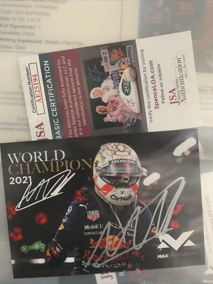 Max Verstappen Signed Autograph Red Bull Team Photo Card Formula 1 F1 ...