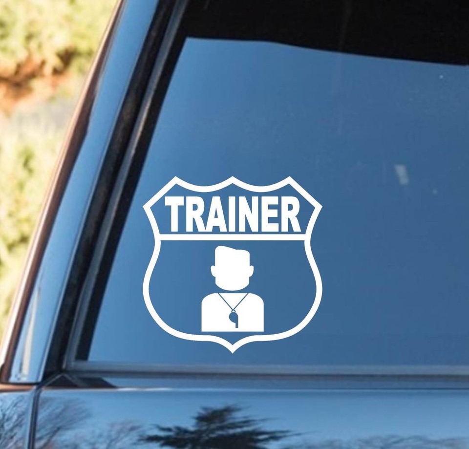 F1066 Trainer Decal Sticker Car Truck SUV Van Laptop Surface exercise ...
