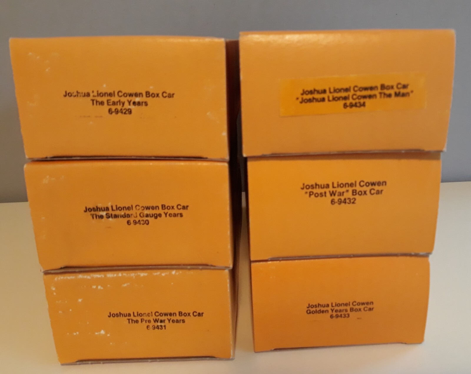 Lionel Lot of 6 O Gauge "Joshua Lionel Cowen" Box cars 6-9429 thru 6 ...