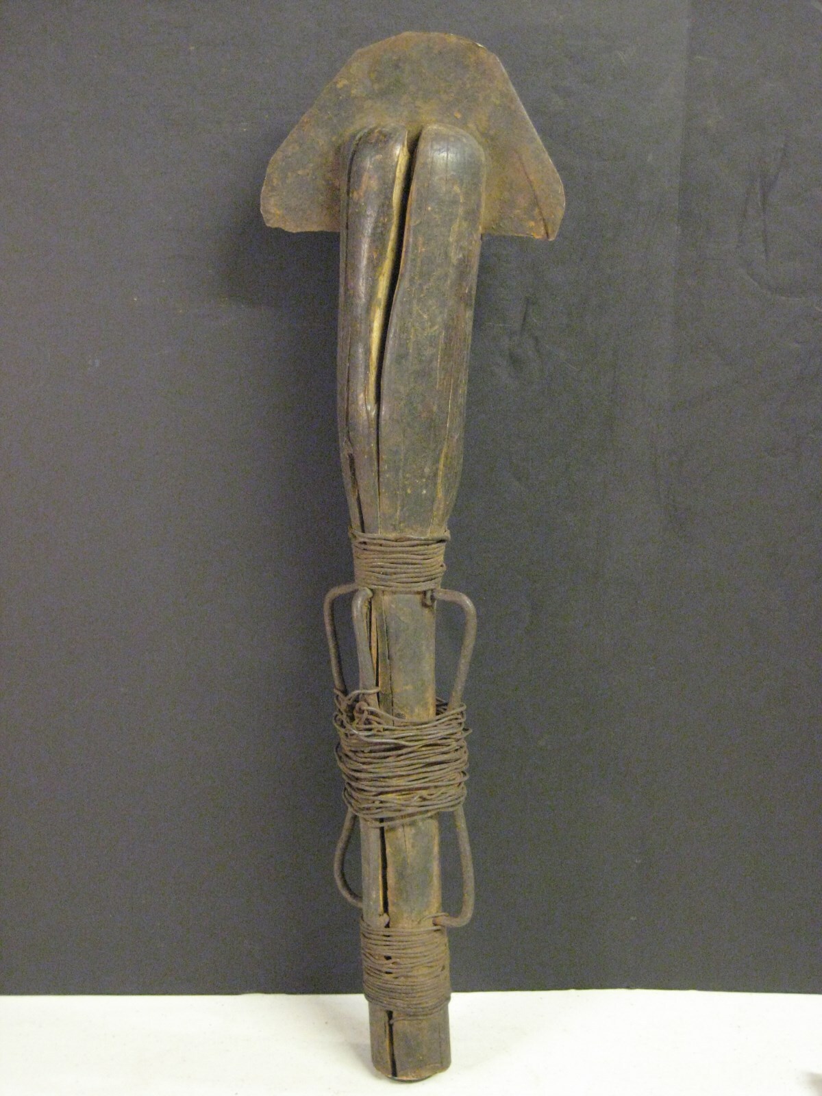 Ofo ritual staff, wood and iron statue, African, Nigeria, Igbo culture ...