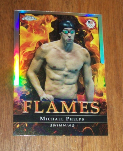 2024 Topps Chrome US Olympic Team Flames Michael Phelps Card | eBay