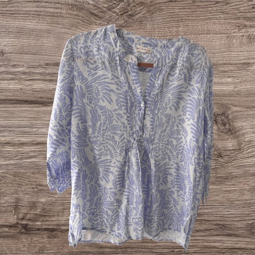 Roller Rabbit Tunic Top Women M Lightweight Floral Blue | eBay