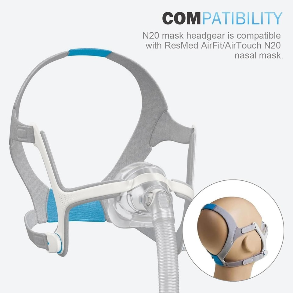 1 Pack CPAP Headgear for Resmed AirFit N20 with Magnetic Clips ...