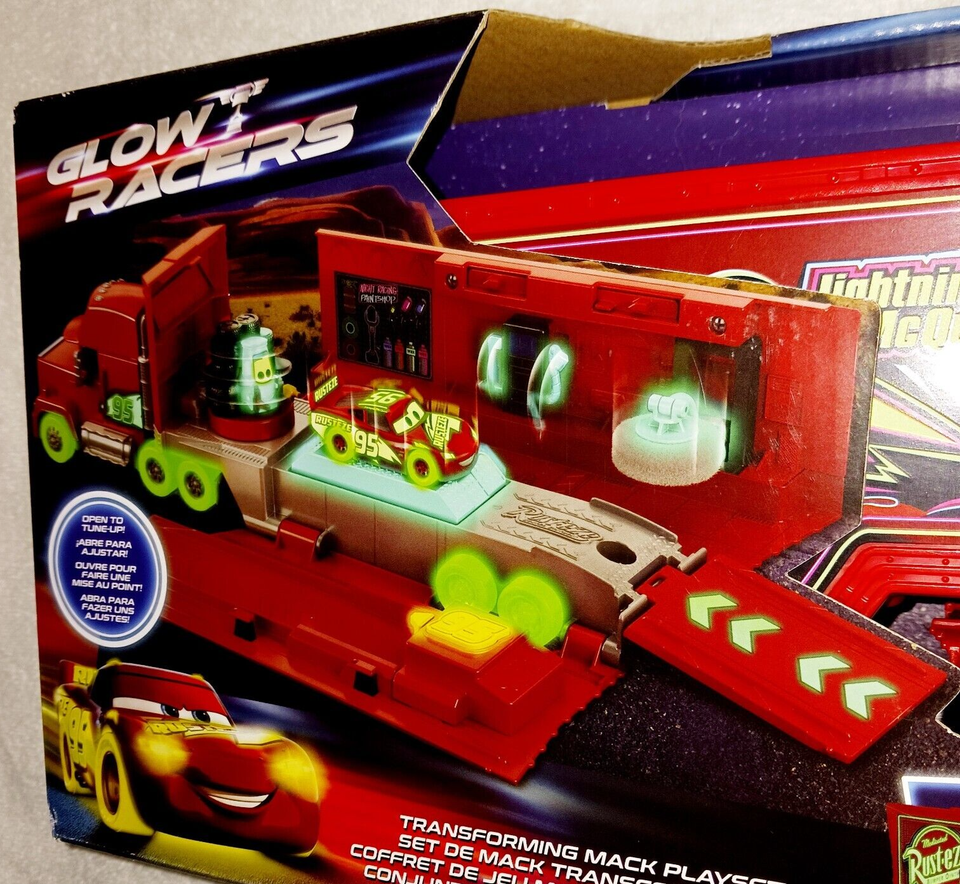 DISNEY PIXAR CARS GLOW RACERS "TRANSFORMING MACK PLAYSET" (car not ...