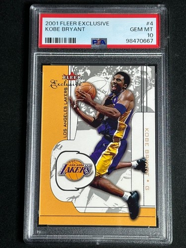 2001 Fleer Exclusive Kobe Bryant #4 PSA 10 GEM MINT Lakers HOF GOAT LOW ...