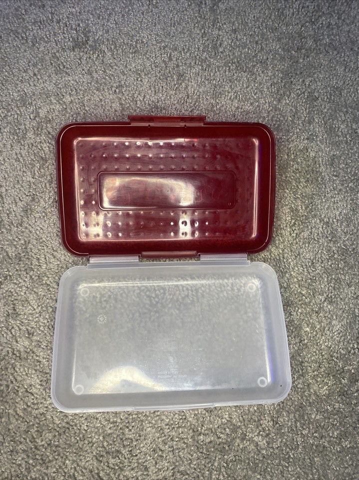 Vintage Spacemaker Pencil Box Red 90's Plastic Storage Case Made In USA ...