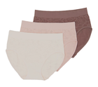 Breezies~Set of 3~Lace Effects Seamless Hi-Cut Briefs~Small~Buff ...