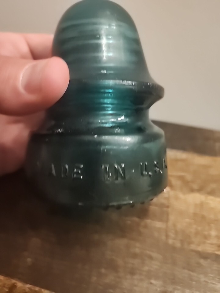 Hemingray Glass Insulator No. 19,Blue/Green Aqua - Made in U.S.A ...
