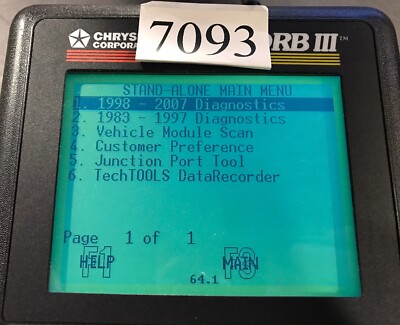 CHRYSLER DRB III DEALERSHIP DIAGNOSTIC SCANTOOL JEEP VIPER MOPAR DODGE ...