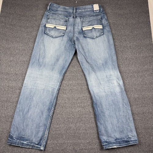 Helix Jeans Mens 34x32 Blue Loose Straight Grunge Goth Boot Cut Denim ...