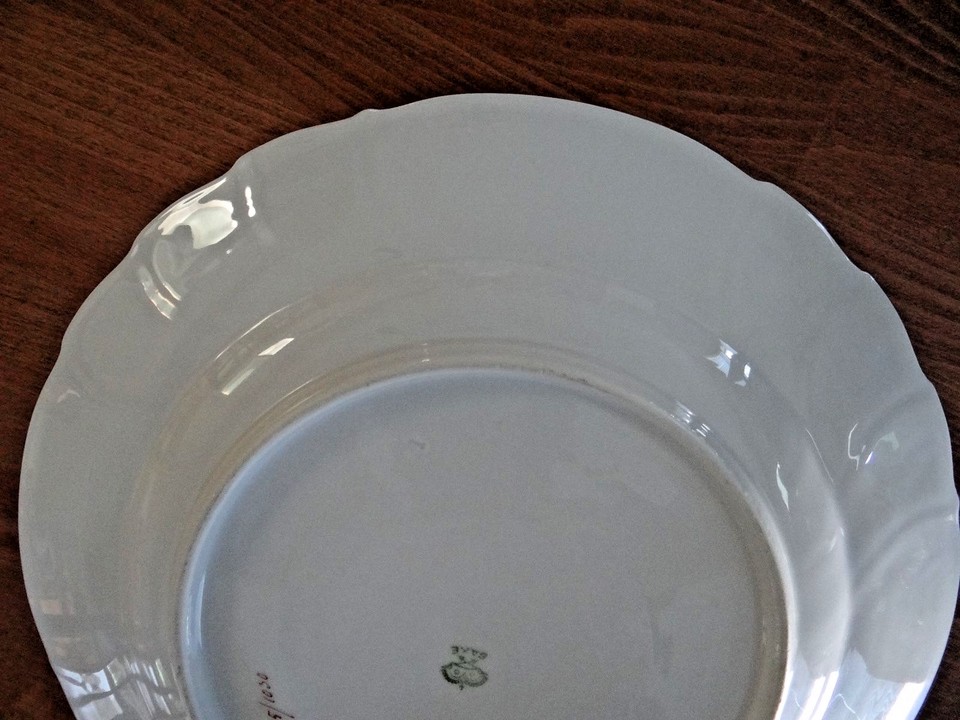 Rare SAXE Porcelain Charger Plate Hand Painted Lilly Flowers Green ...
