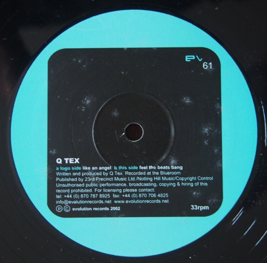 12" Single 33RPM - Q Tex, Like An Angel - 2002 Evolution Records, UK ...