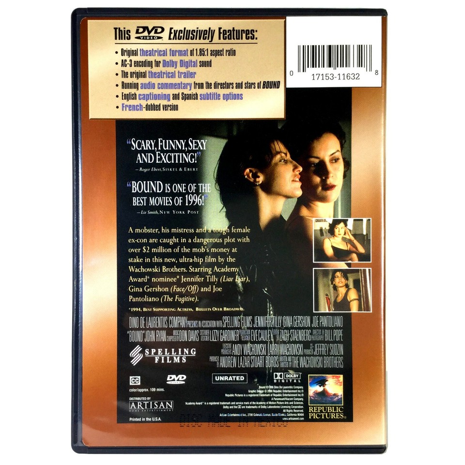 Bound (DVD, 1996, Widescreen, Unrated) Like New ! Meg Tilly Gina ...