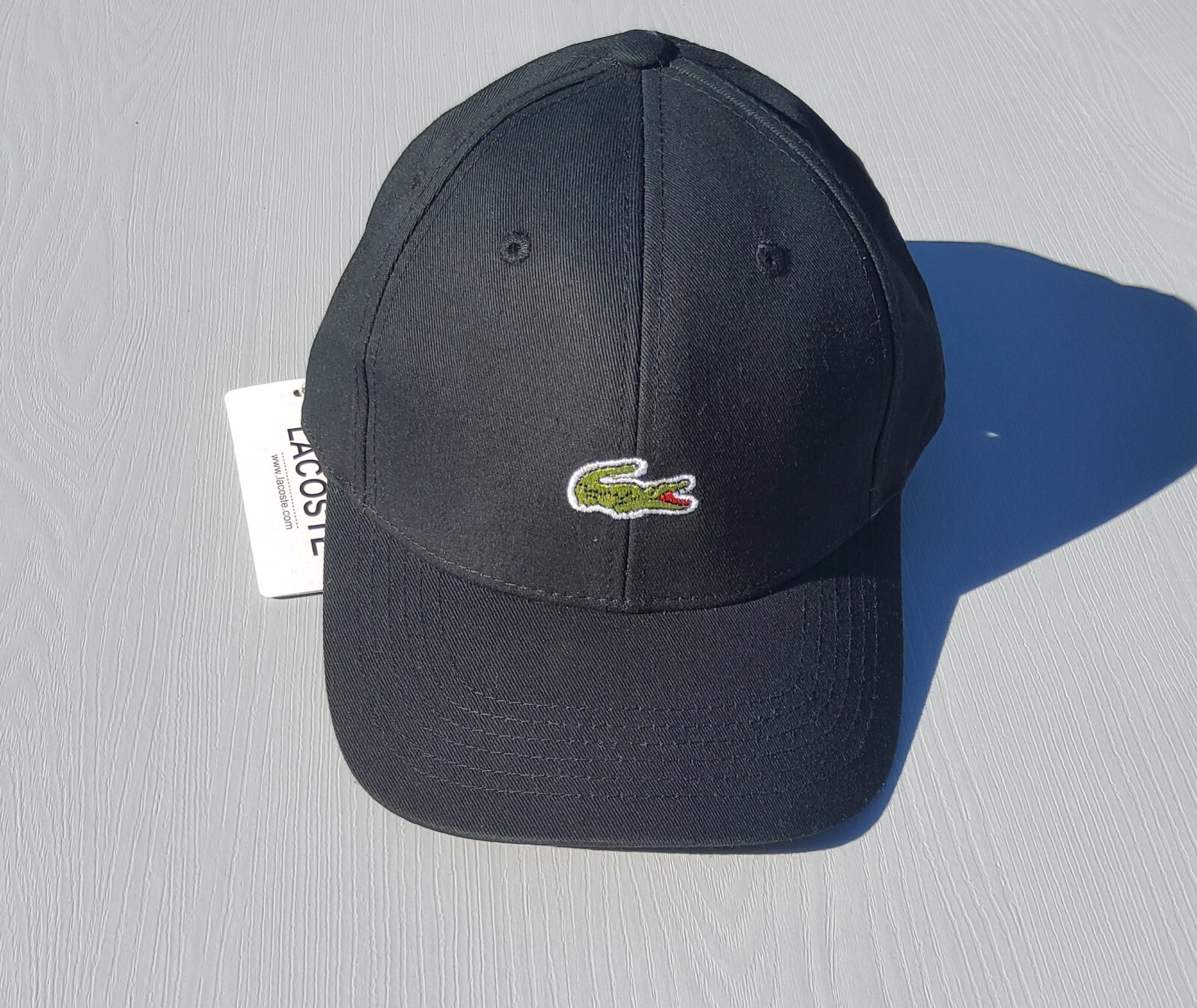 New Lacoste Croc On Front Black Baseball Cap Adjustable Strap And ...