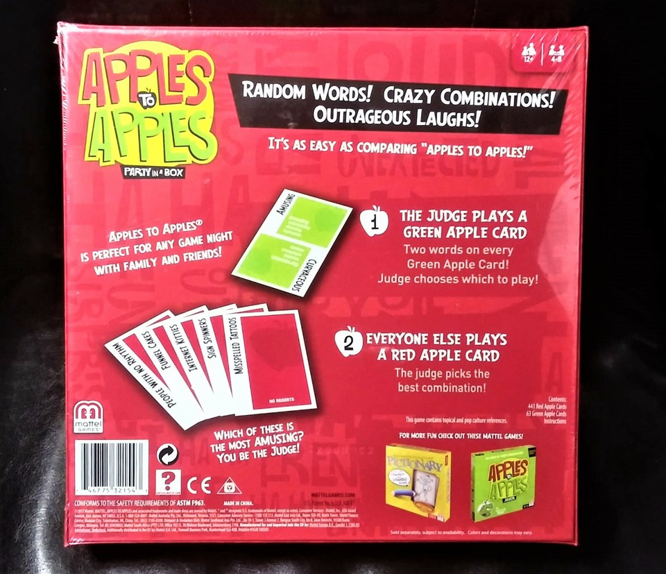 Mattel Apples to Apples Party in a Box Party Card Game - Brand New ...