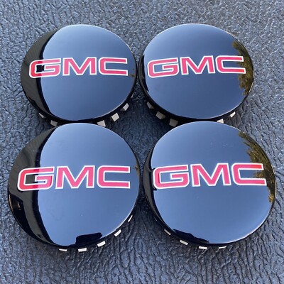 SET (4) CENTER CAPS GMC CANYON, SIERRA 1500, YUKON 2019-2024 OEM BLACK ...