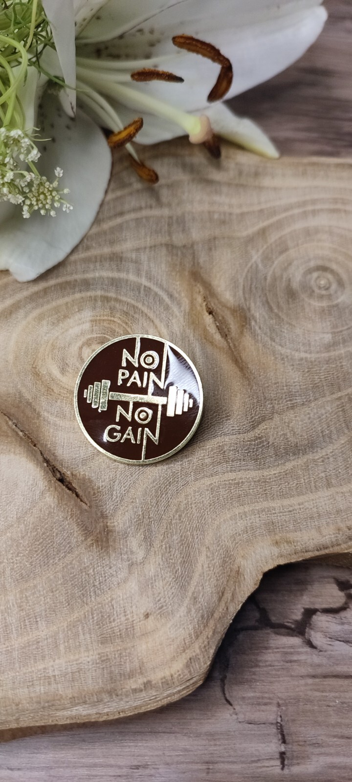 No Pain No Gain Enamel Lapel Pin Badge Brooch, Nur Fitness Pin Badge ...